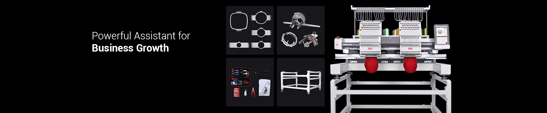 THE VISION-2 heads-BAi Embroidery Machine